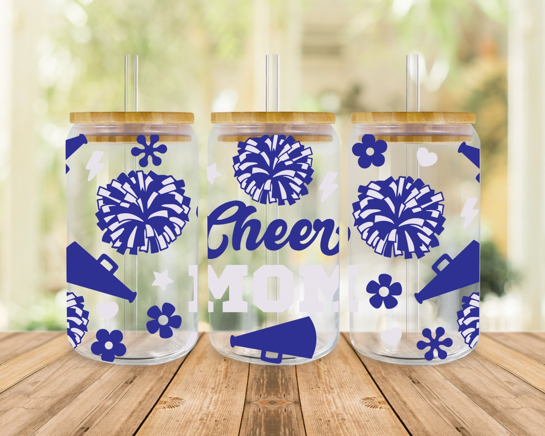 Cheer Mom Svg Libbey Glass Wrap Svg, Football Mom Svg Pom Pom 16oz ...