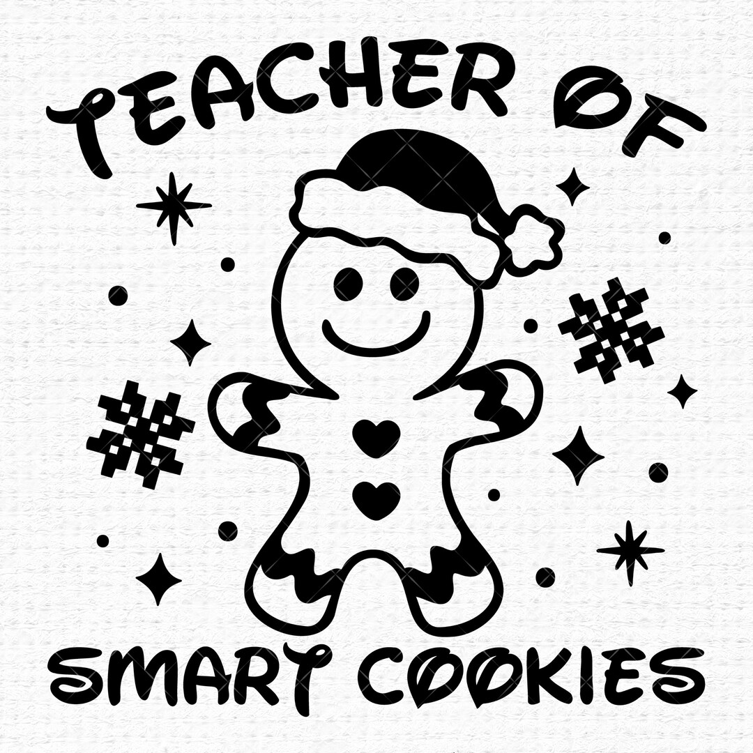 Teacher of Smart Cookies Svg Files for Cricut, Funny Retro Holiday Gift ...