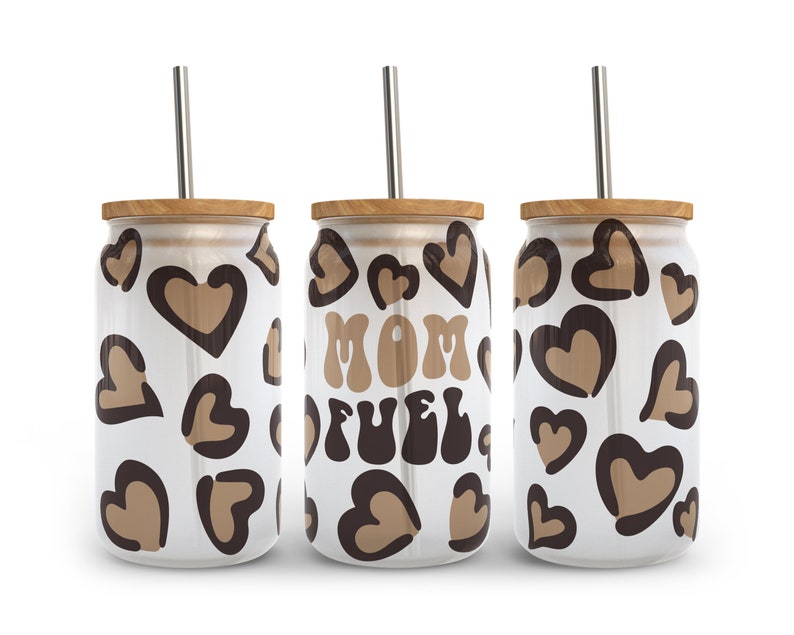 Mom Fuel Svg Libbey Glass Wrap Svg, Mama Leopard Heart Mothers Day Svg ...