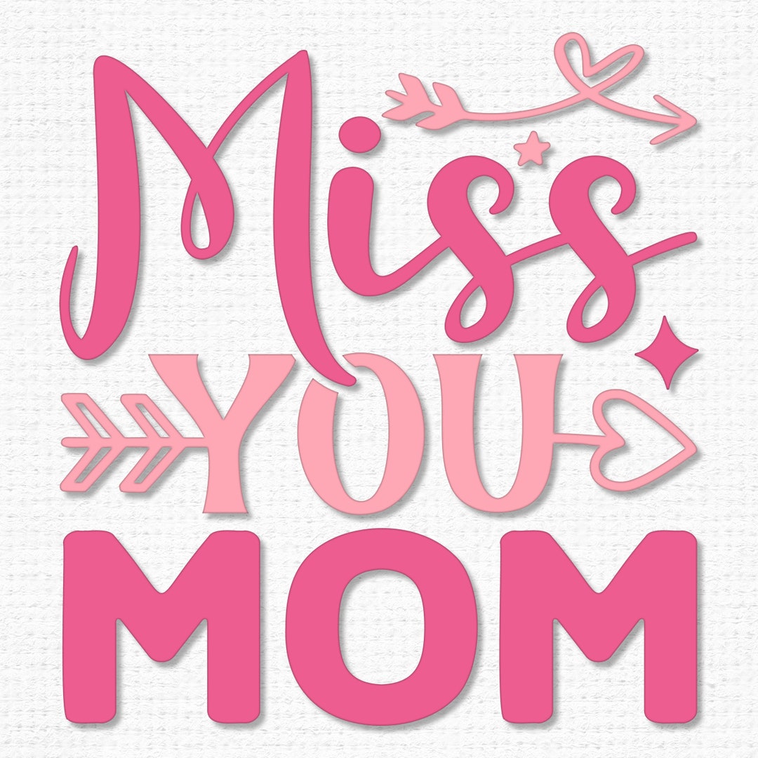 Miss You Mom Svg Svg Files for Cricut, Retro Mama Life Mothers Day ...