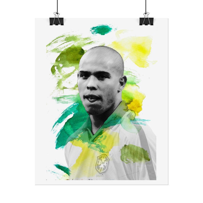 Ronaldo R9 Home Kit Football Poster Football Print Mid-century Modern ...