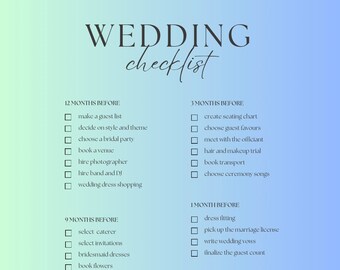 Wedding Checklist - Etsy