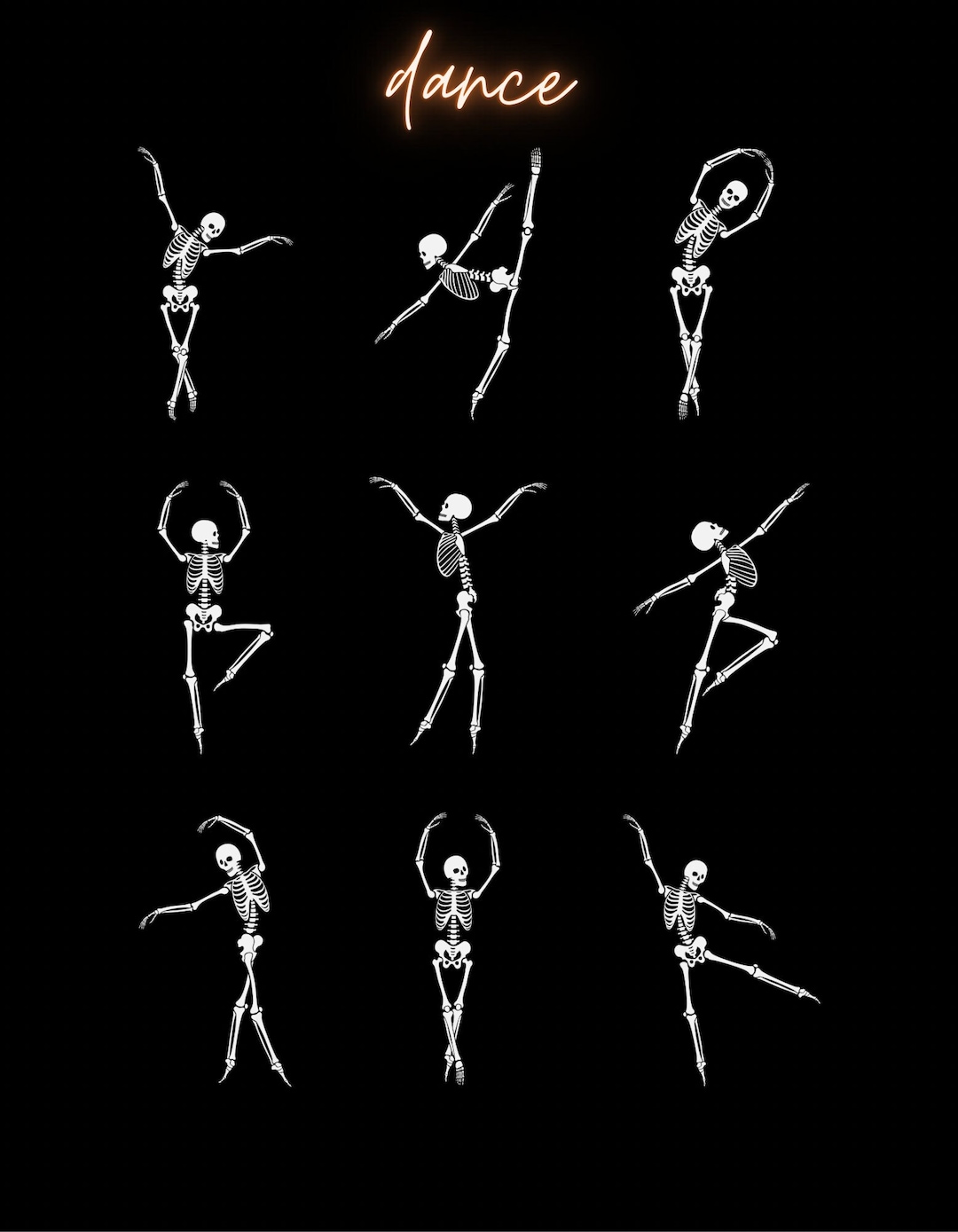 Skeleton “dance” Printable - Etsy