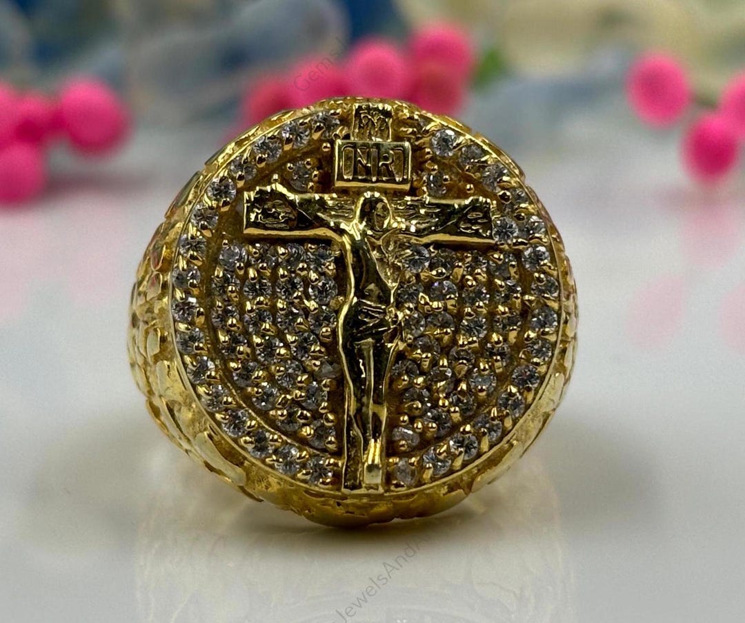 Gothic Cross Ring ,cross Men's Ring, Real Moissanite Diamond Ring , Hip ...