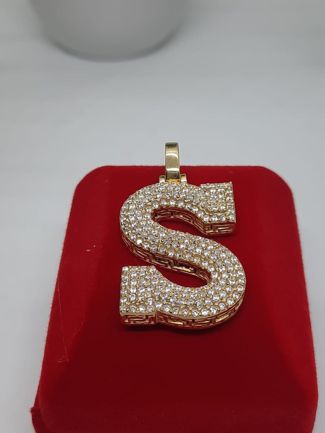 Custom Letter S Pendant, 14K Yellow Gold Plated Pendant ,hip Hop Men's ...