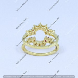 Red Ruby Enhancer Engagement Ring, Flower Enhancer Jacket Ring ...