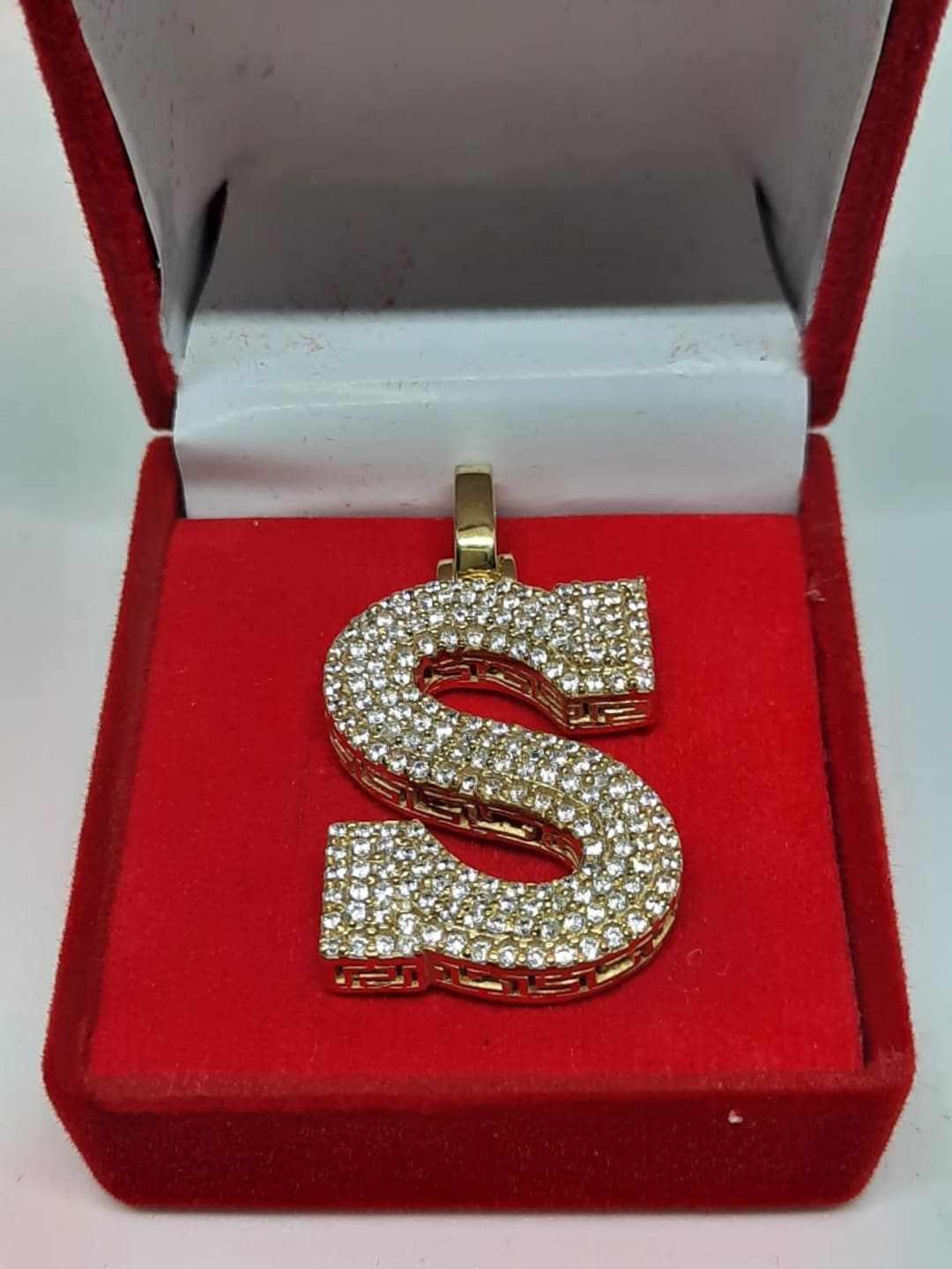 Custom Letter S Pendant 14K Yellow Gold Plated Pendant hip - Etsy