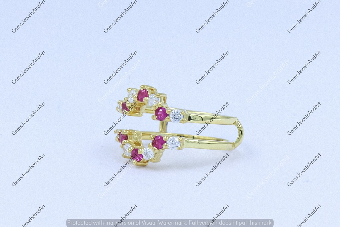 Red Ruby Enhancer Engagement Ring, Flower Enhancer Jacket Ring ...