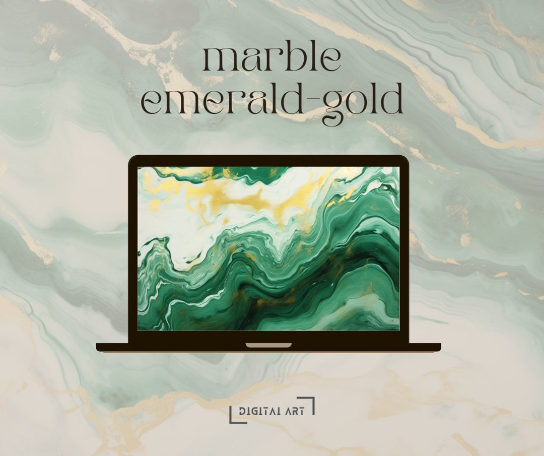 Marble Backgrounds for Macbook Screen Emerald Gold Wallpapers - Etsy