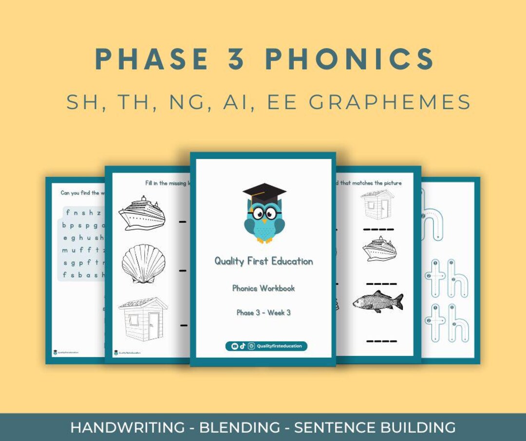Phase 3 Phonics Workbook - Week 3 - Etsy