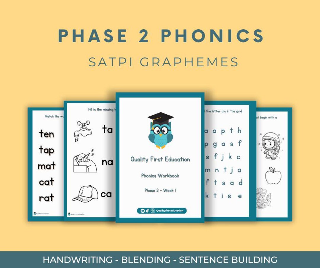Phase 2 Phonics Workbook - Week 1 - Etsy