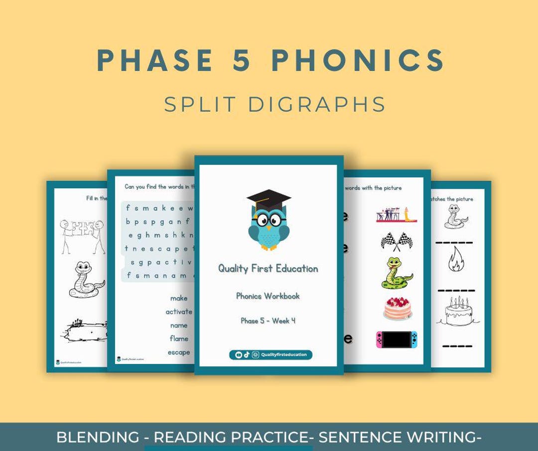 Phase 5 Phonics Workbook – Week 4 (a_e, E_e, I_e, O_e, U_e Split ...