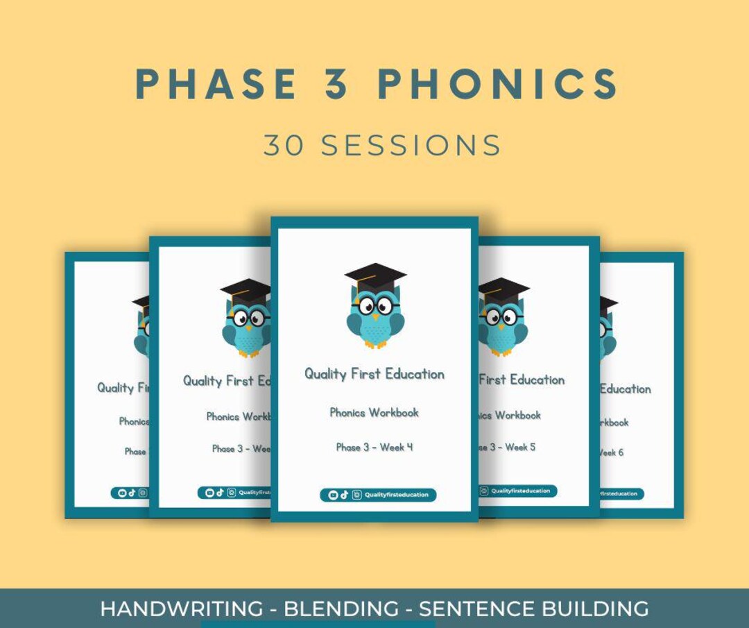 Complete Phase 3 Phonics Workbook Bundle - Etsy