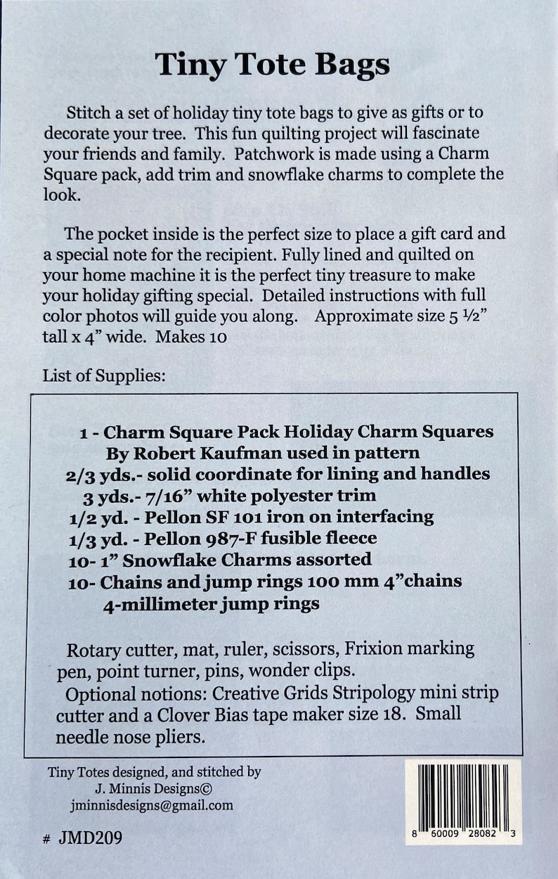 Tiny Tote Bags Pattern - Etsy