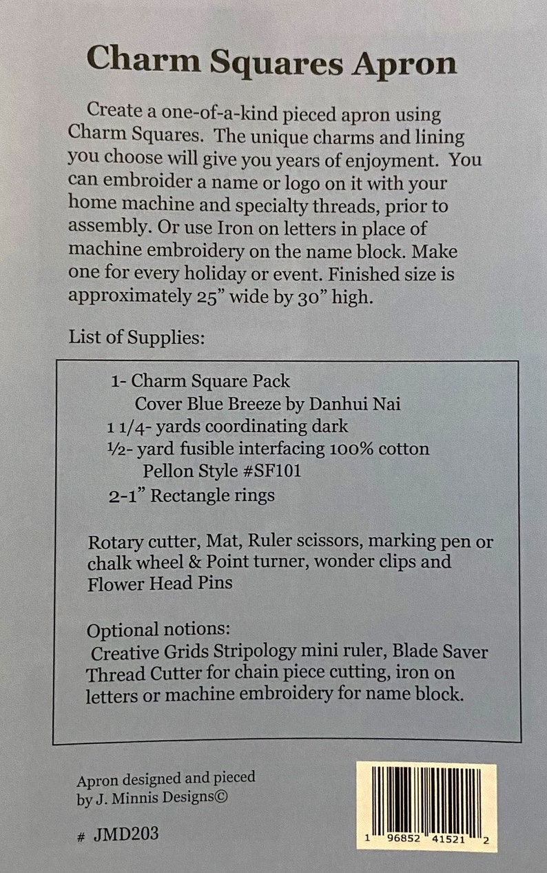 Charm Squares Apron Pattern Digital - Etsy