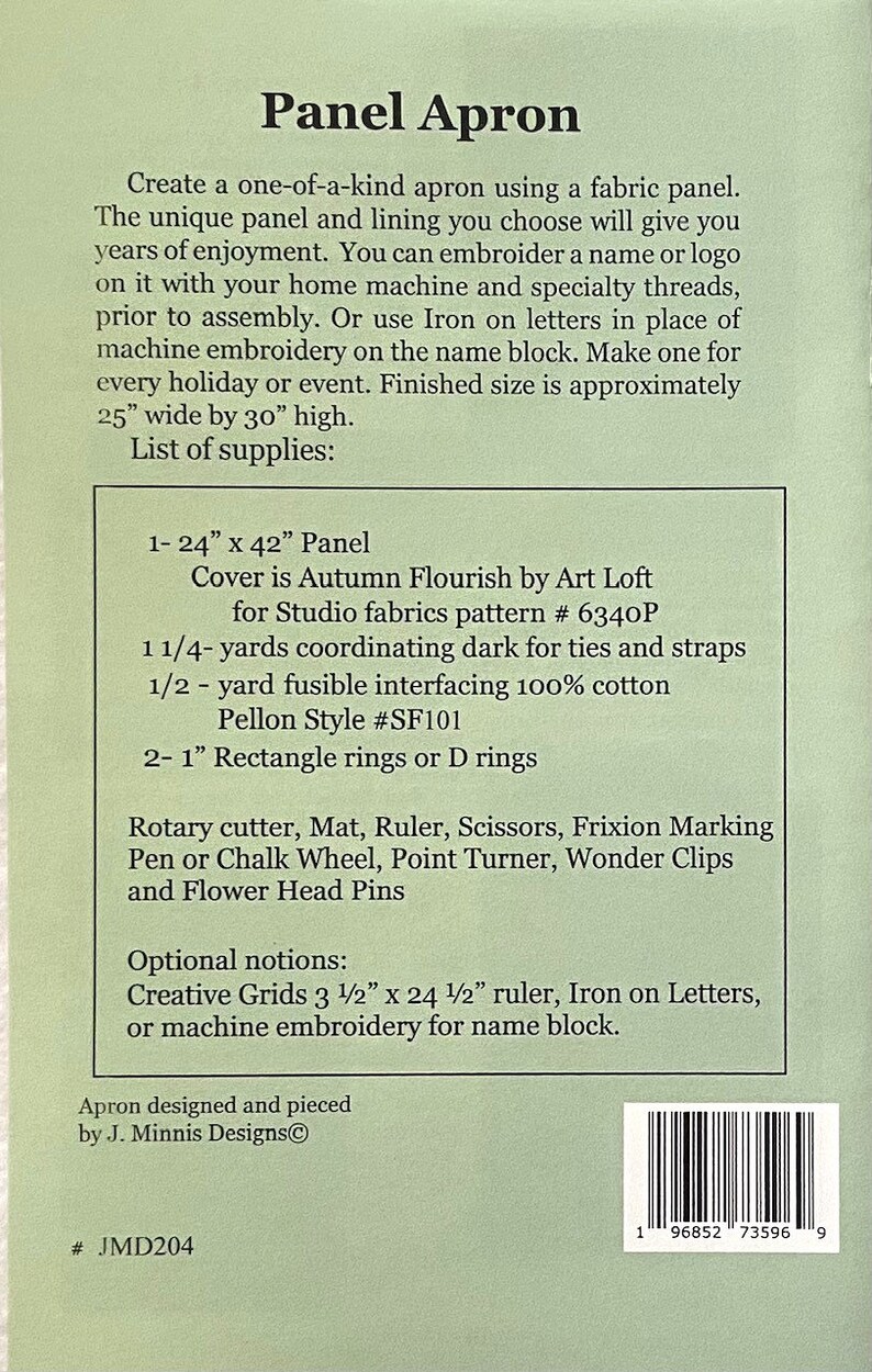 Playing With Panels Apron Pattern Digital - Etsy