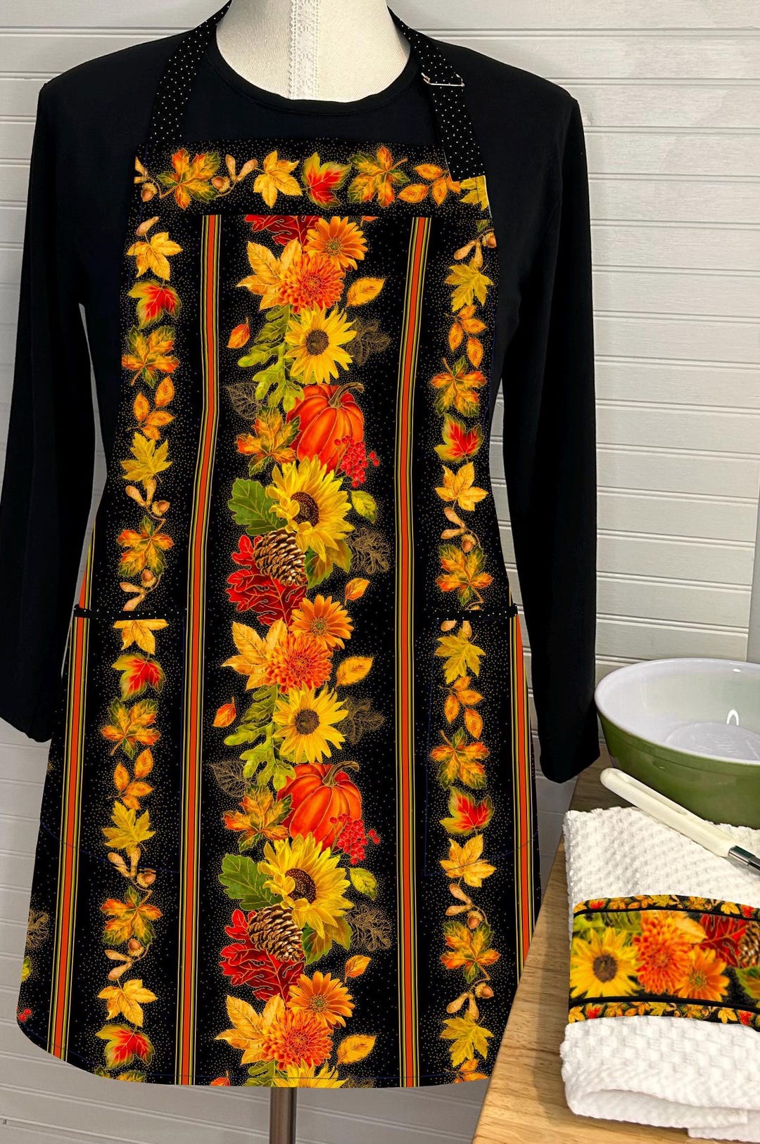 Border Stripe Apron & Towels Pattern - Etsy