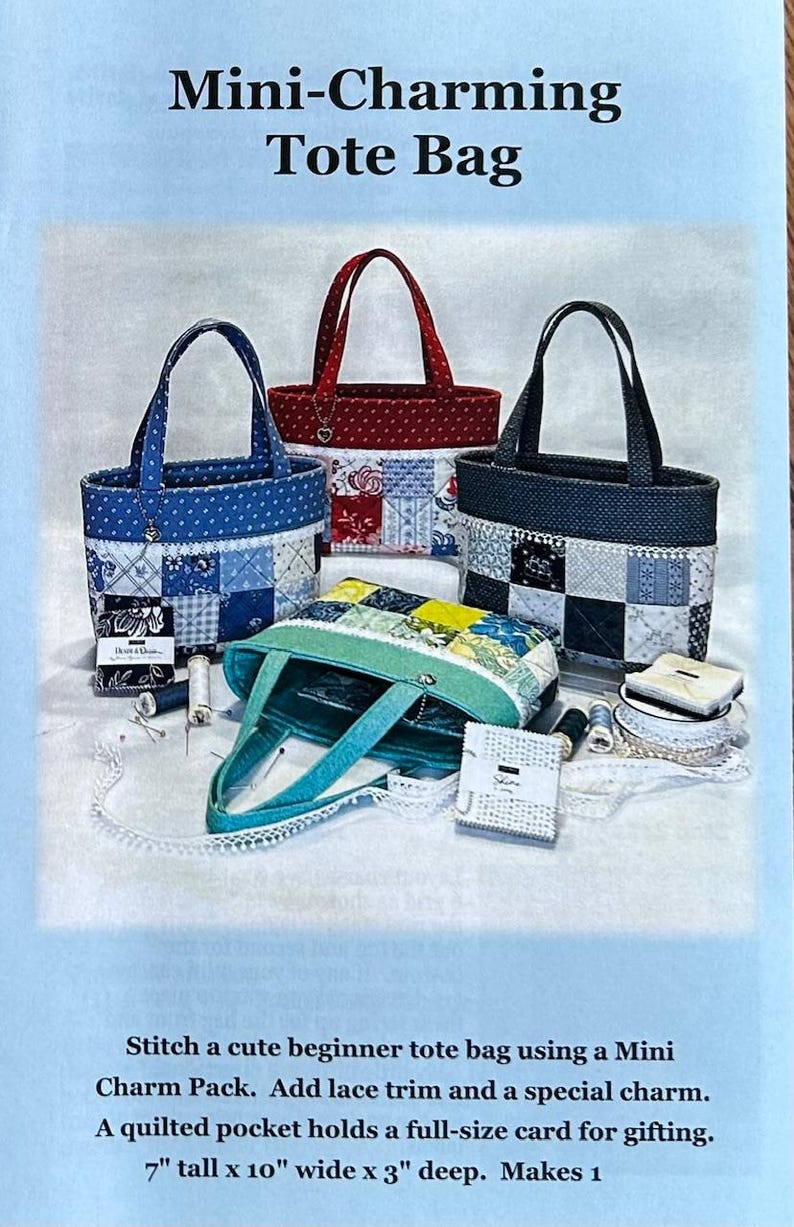 Mini -charming Tote Bag Pattern - Etsy