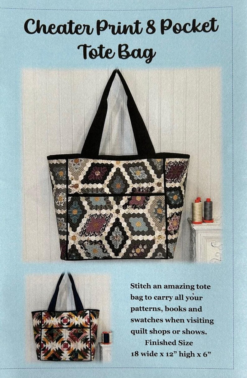 Cheater Print 8 Pocket Tote Bag Pattern - Etsy