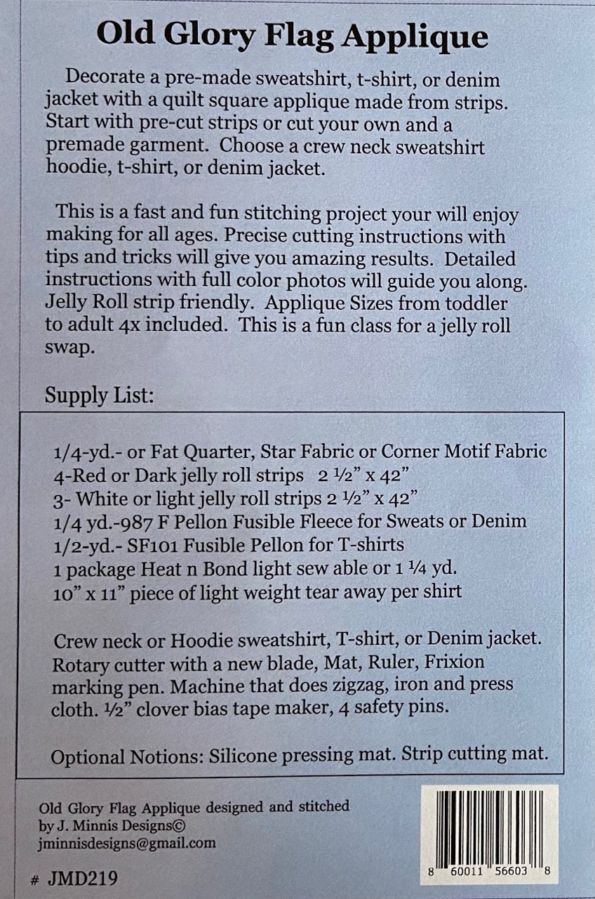 Old Glory Flag Applique Digital Pattern - Etsy