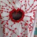 Missing Heart Cut Shirt, Bead Embroidered Heart Low-cut White Crop ...