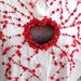 Missing Heart Cut Shirt, Bead Embroidered Heart Low-cut White Crop ...