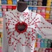 Missing Heart Cut Shirt, Bead Embroidered Heart Low-cut White Crop ...