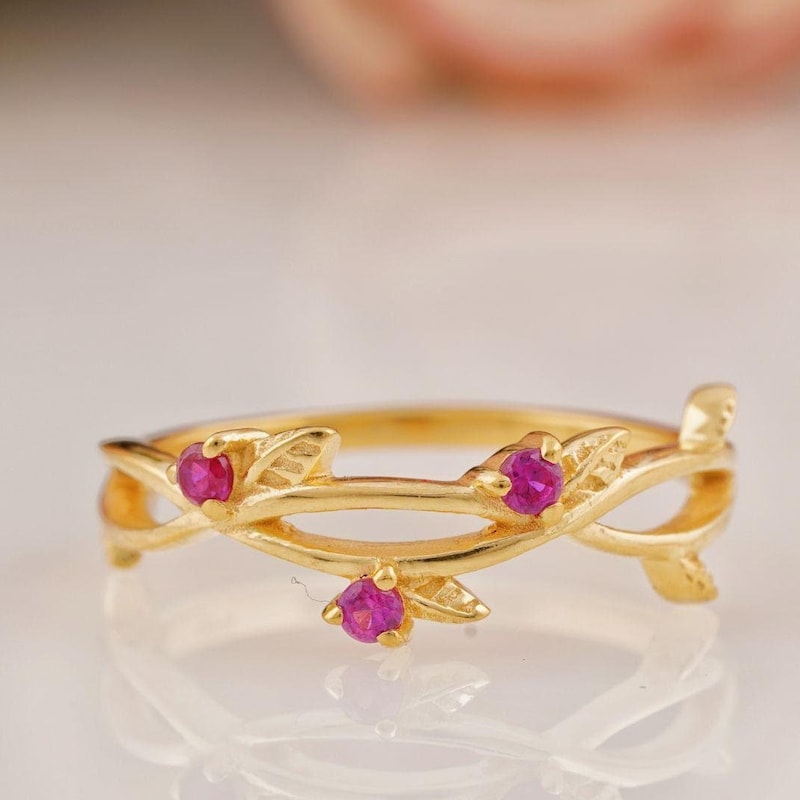 Ruby Gold Ring - Etsy