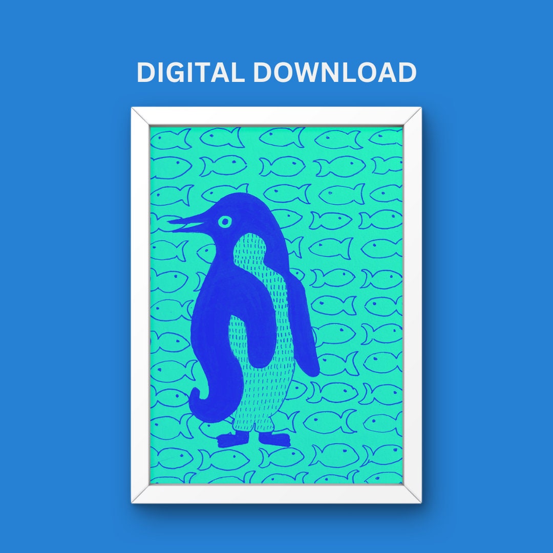 PRINTABLE Penguin Art Print | Instant Download | Penguin Lover Gift ...