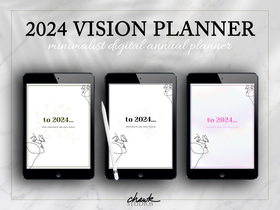 Minimalist Vision Planner Bundle With Goals, Manifestations, Journaling ...
