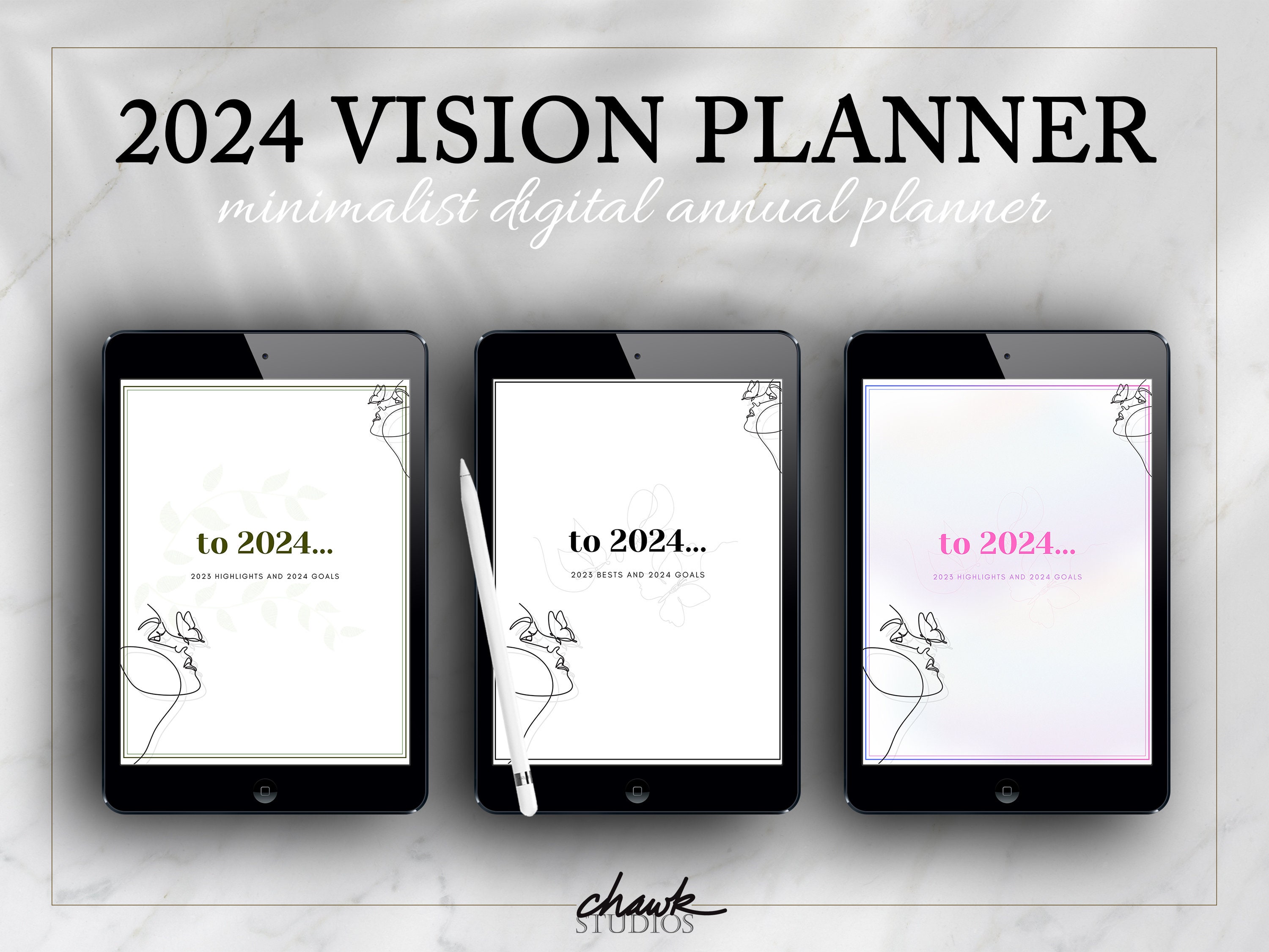 Minimalist Vision Planner Bundle With Goals, Manifestations, Journaling ...