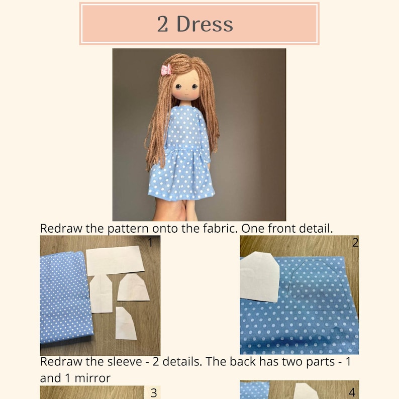 2 Easy Sewing Patterns Ruffle Dress for 14inch Doll - Doll Dress PDF ...