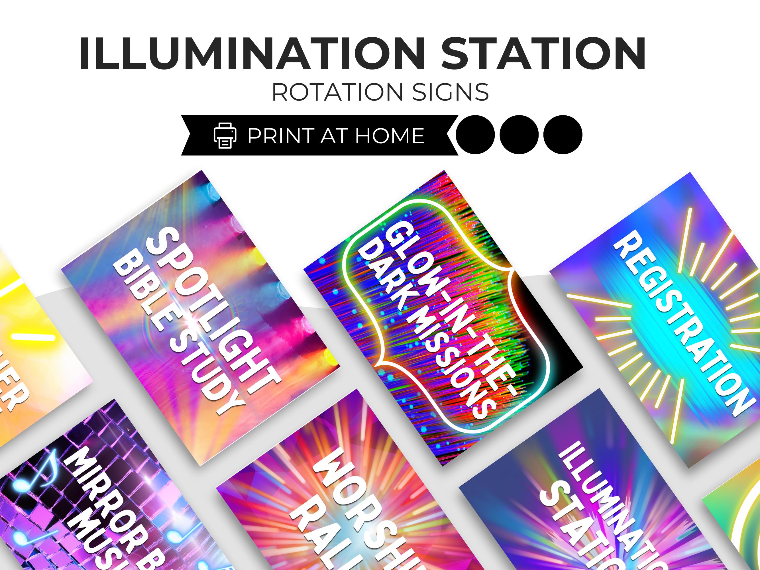 VBS 2026 Rotation Signs Canva Template | Illumination Station Station ...