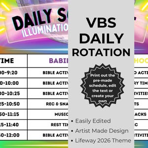 VBS 2026 Daily Schedule Template Canva | Vacation Bible School ...