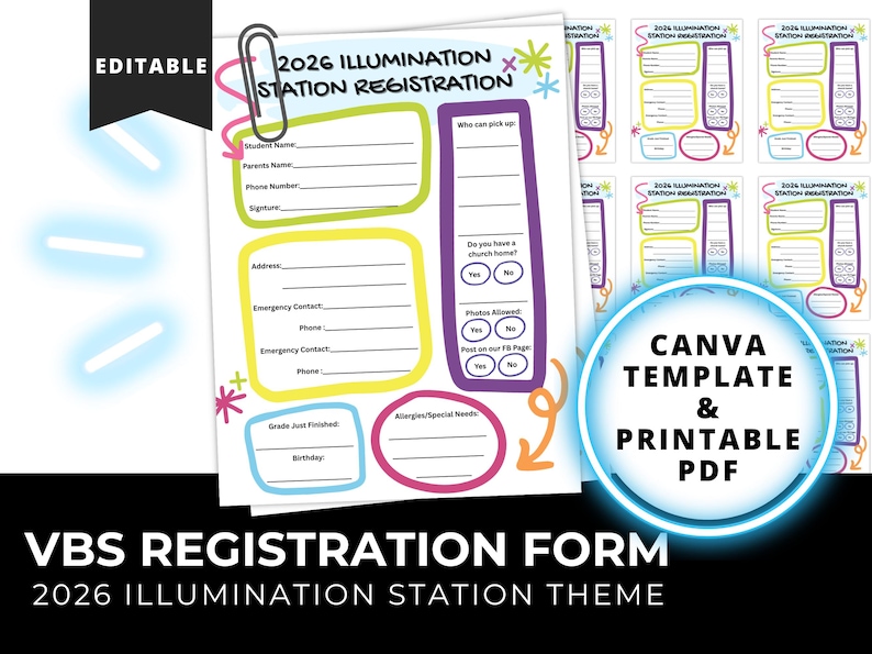 VBS 2026 Forms Bundle Canva Template | Vacation Bible School Planner ...
