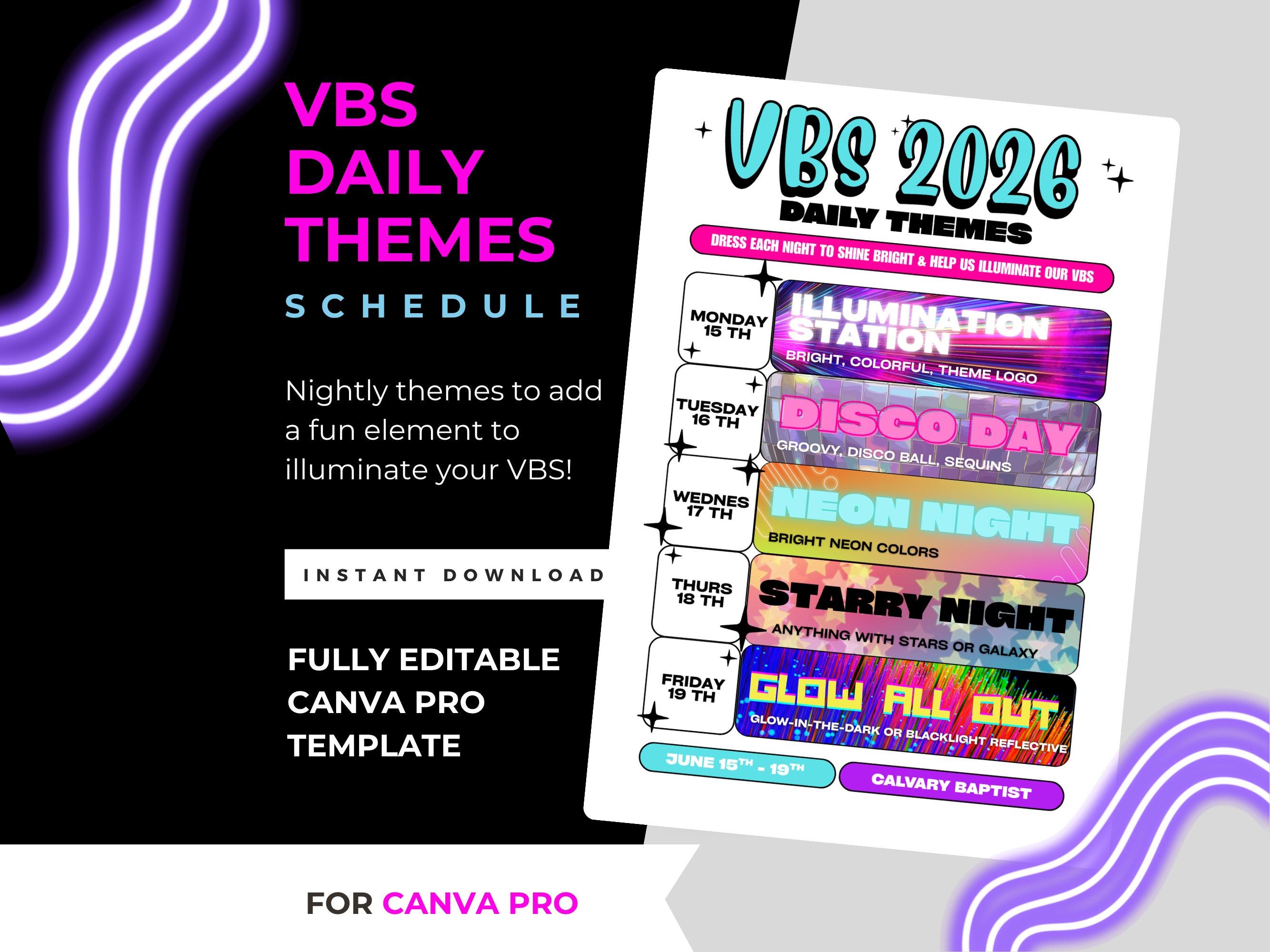 Illumination Station VBS 2026 Daily Themes Schedule | Glow Theme Dress ...