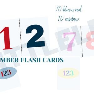 Number Flash Cards Homeschool Preschool Montessori Printable Cards Math ...