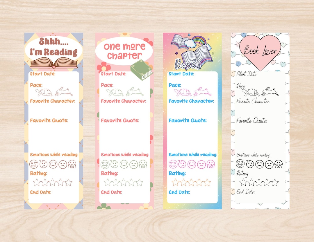 Printable Book Review Bookmark, Digital Printable Bookmarks, DIY ...