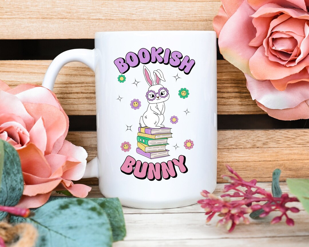 Cute Easter Bookish Mug for Reader, Book Lover Gift, Easter Coffee Cup ...