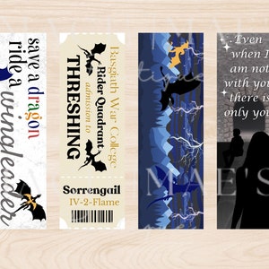 Printable Dragon Rider Set of 8 Bookmarks, Digital Printable Bookmarks ...