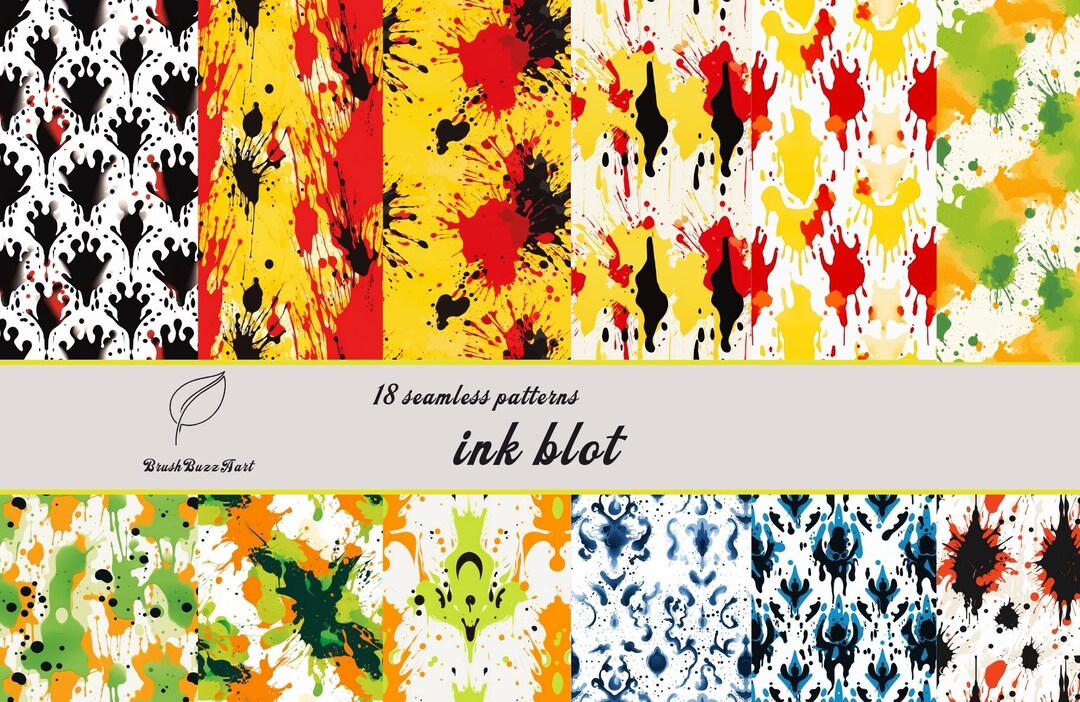 Ink Blot Seamless Patterns Elegant Scrapbooking Ink Blot Designs ...