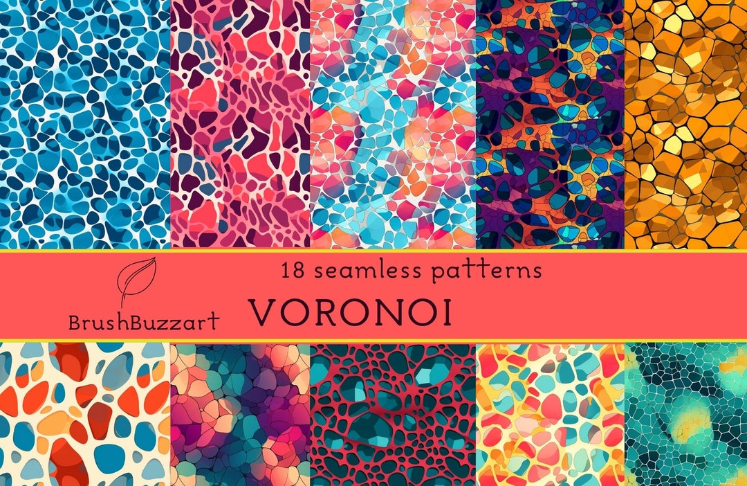 Voronoi Seamless Pattern Digital Art Tessellation - Etsy