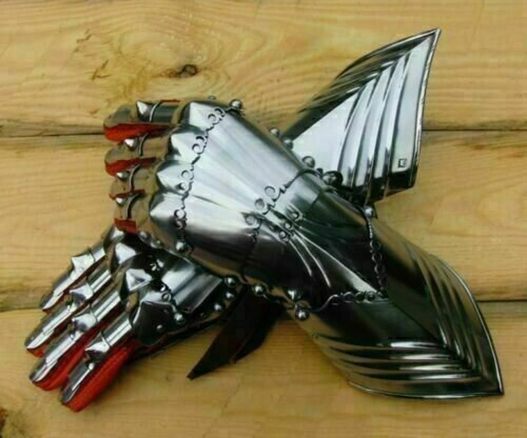 Armor Medieval Steel Gauntlets Late Gothic Knight Finger - Etsy