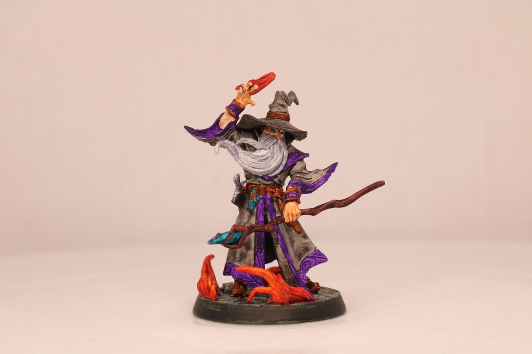 Hand-painted D&D Mini | Wizard | Hero | Humanoid | 32mm Scale | 30mm ...