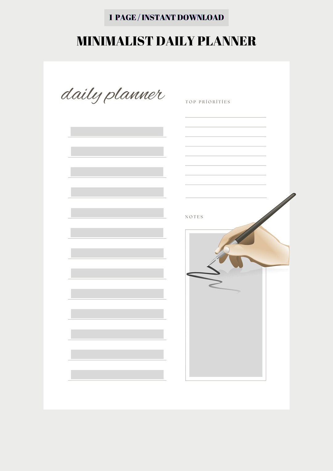 Daily Planner A4 and A5 Printable Daily Planner PDF - Etsy