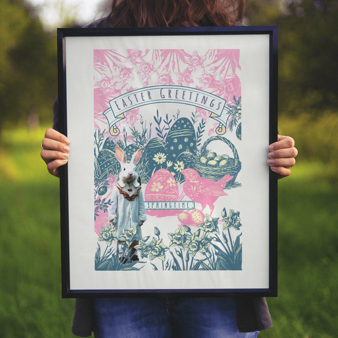 Happy Easter Bunny Poster - Digital Download. - Etsy