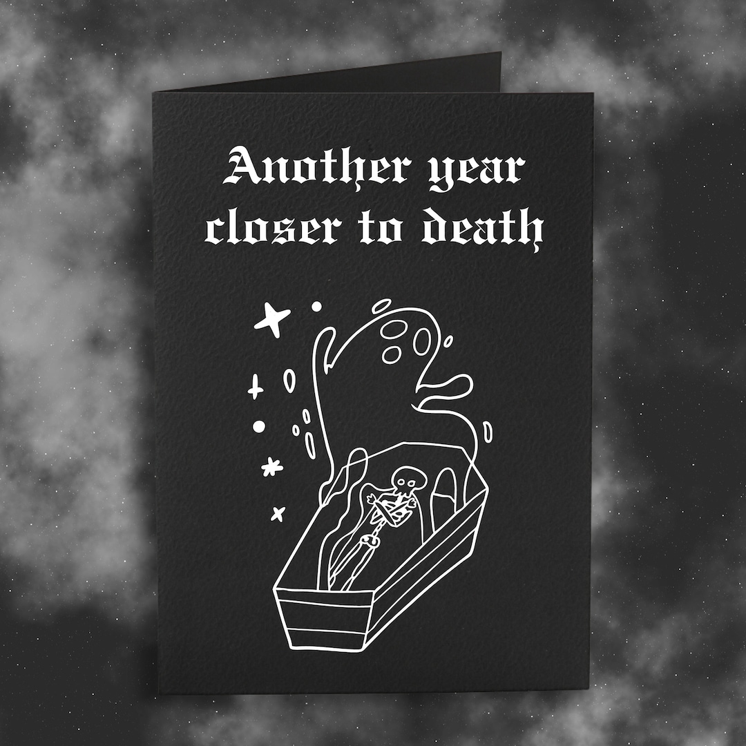 Spooky Birthday Card, Goth Greeting Card, Blank Inside Card, A6 ...