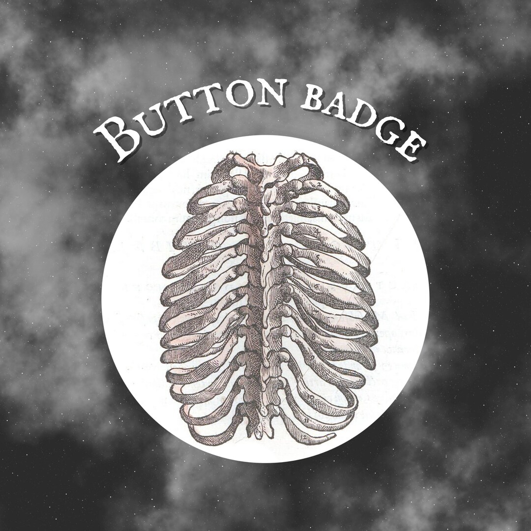 Goth Button Pin, Ribcage, Goth Pins, Spooky Badges, Gothic Gifts ...