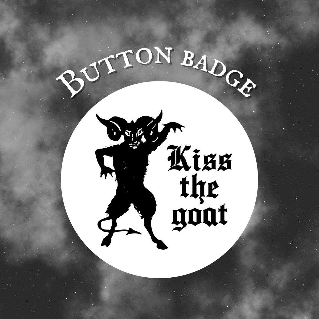 Goth Button Pin, Goat Buttons, Goat Pin, Goth Pins, Spooky Badges ...