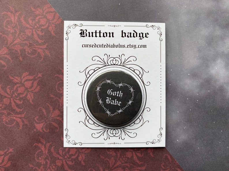 Goth Button Pin, Goth Babe, Goth Pins, Spooky Badges, Gothic Gifts ...